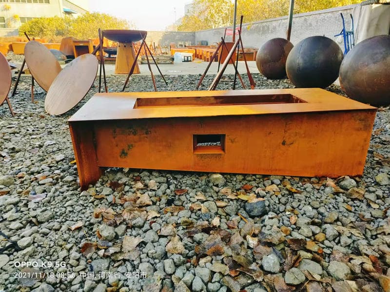 Round corten steel fire pit- Corten Steel Fire Pit